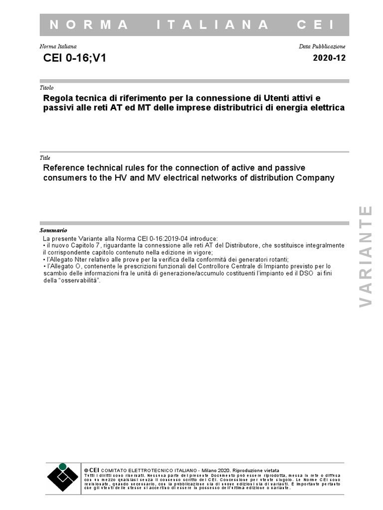 Norma Italiana Cei | PDF