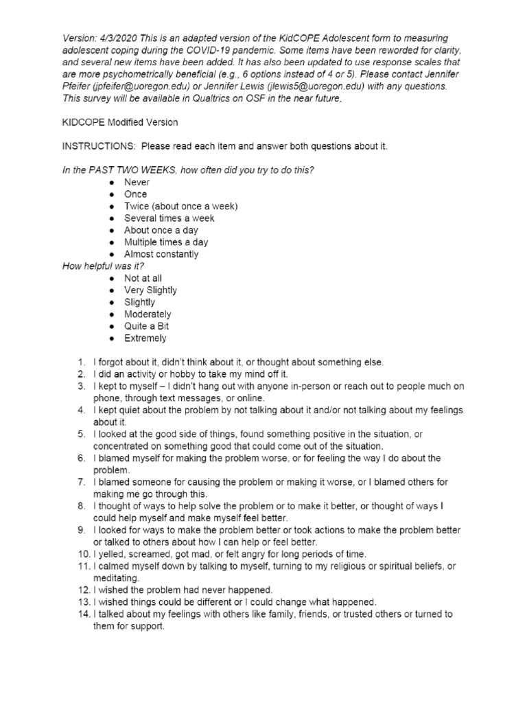 OSF _ 040320 Modified KidCOPE | PDF