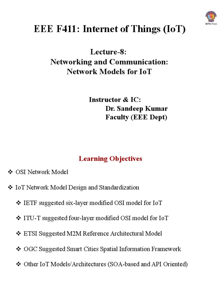IoT-Lecture-8 Slides Networking and Communication - I | PDF | Osi Model | Computer Network