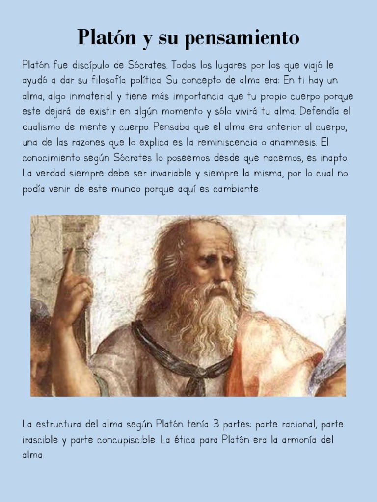 Platón y Su Pensamiento | PDF | Platón | Alma
