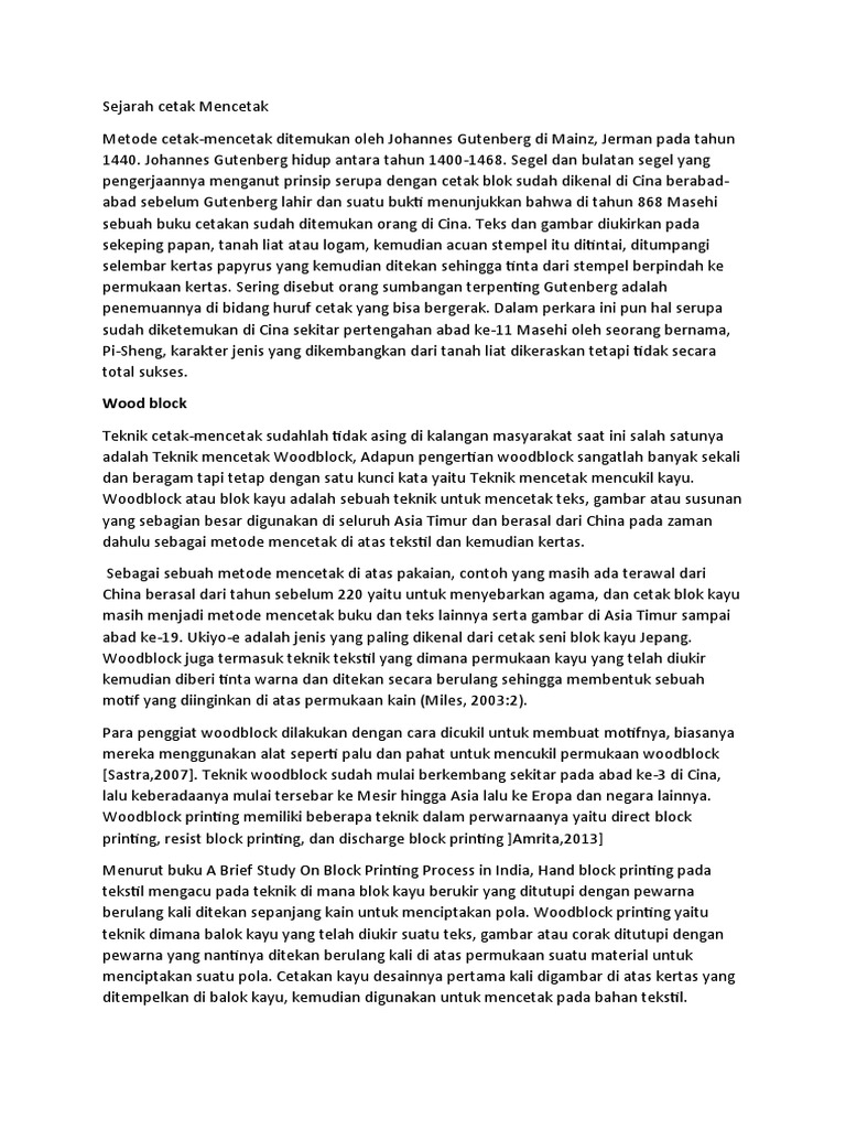 Sejarah Cetak Mencetak Repro | PDF