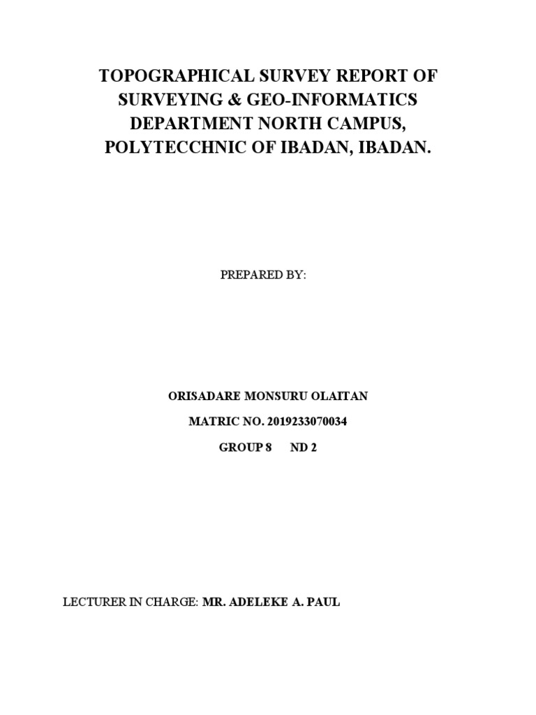 Topo Report | PDF | Surveying | Topography