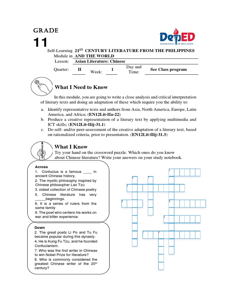 21st-Century-Literature-Q4-Module 1 | PDF | Chinese Literature | Poetry