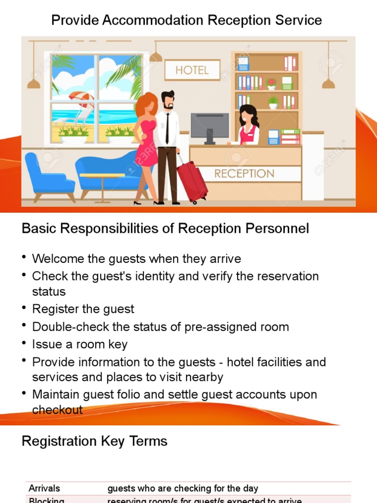 Provide Accommodation Reception Service | PDF