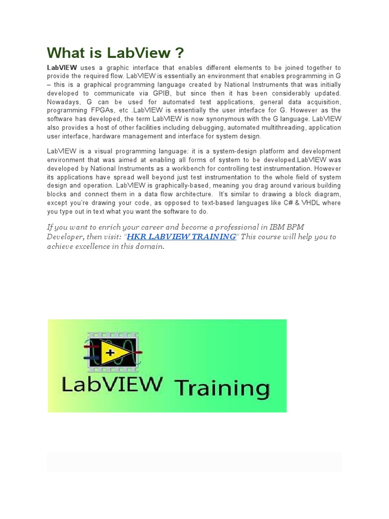What Is LabView ? | PDF | Computer Programming | Information Technology ...