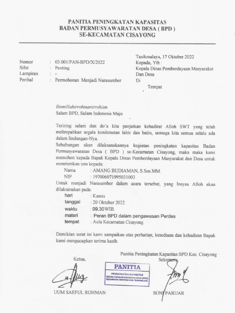 Surat Undangan PMD | PDF