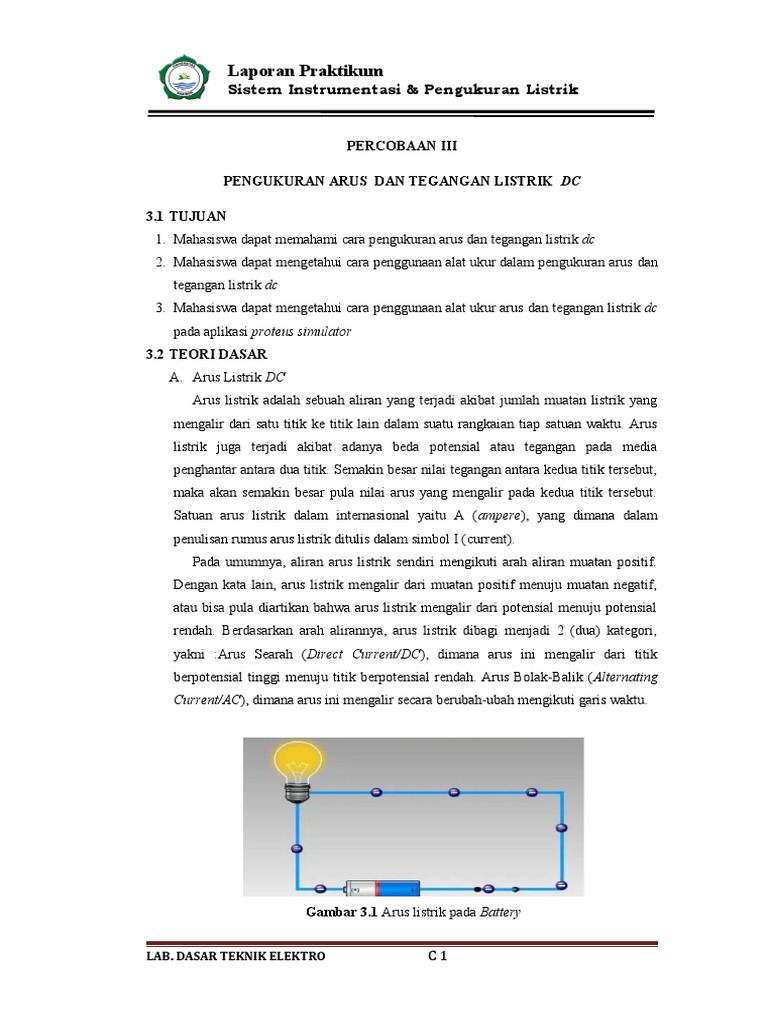 Pengukuran Arus Dan Tegangan Dc 1 Pdf