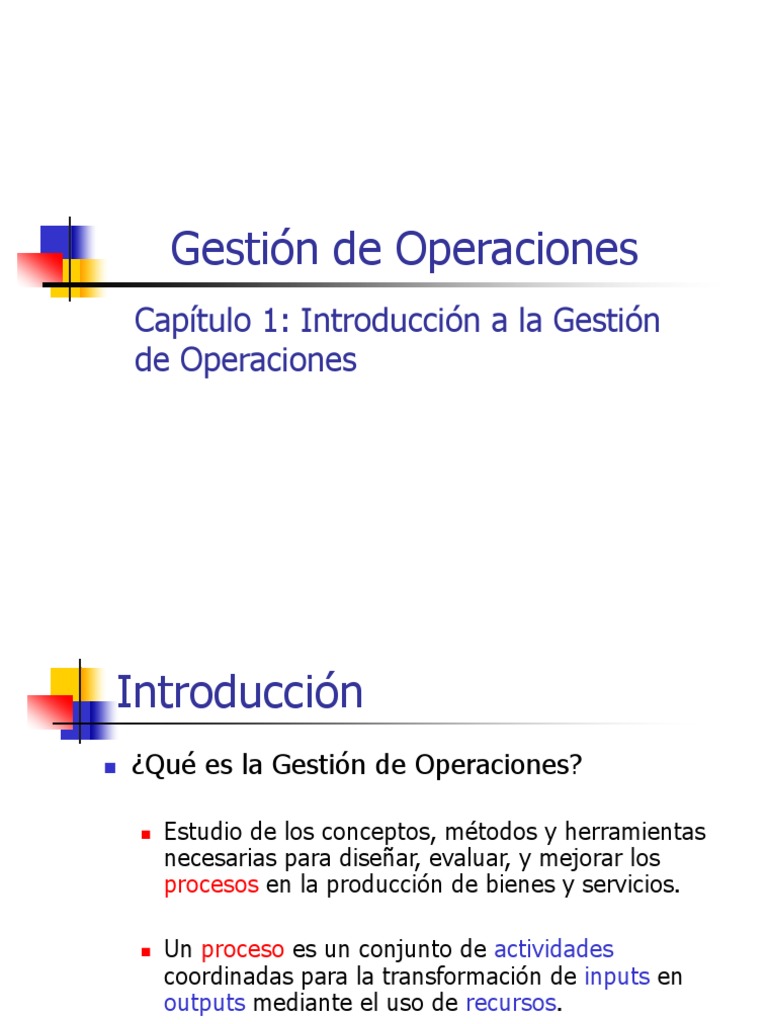 1 Introduccion A Gestion de Operaciones | PDF | Business | Economias