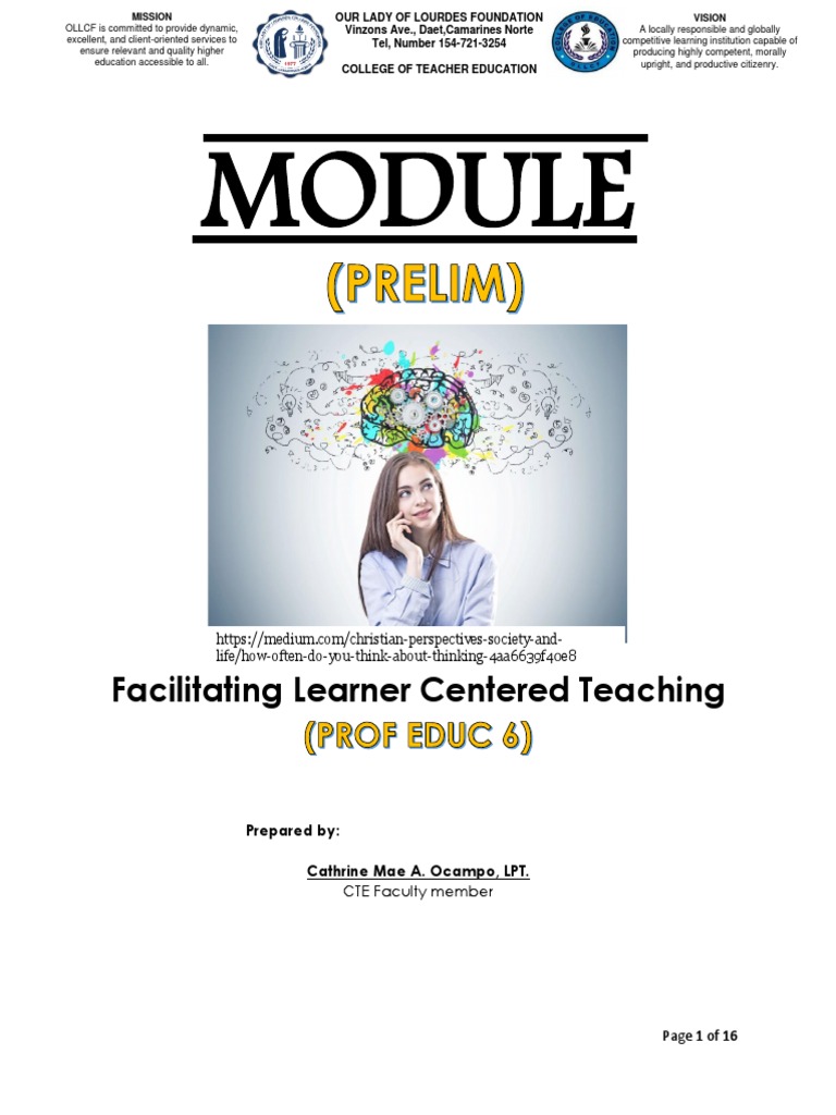 Prelim Learning Module - Facilitating Learning | PDF | Learning | Teaching Method
