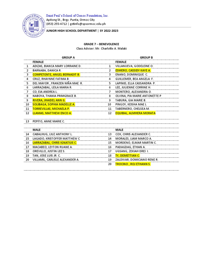 Section Grouping | PDF
