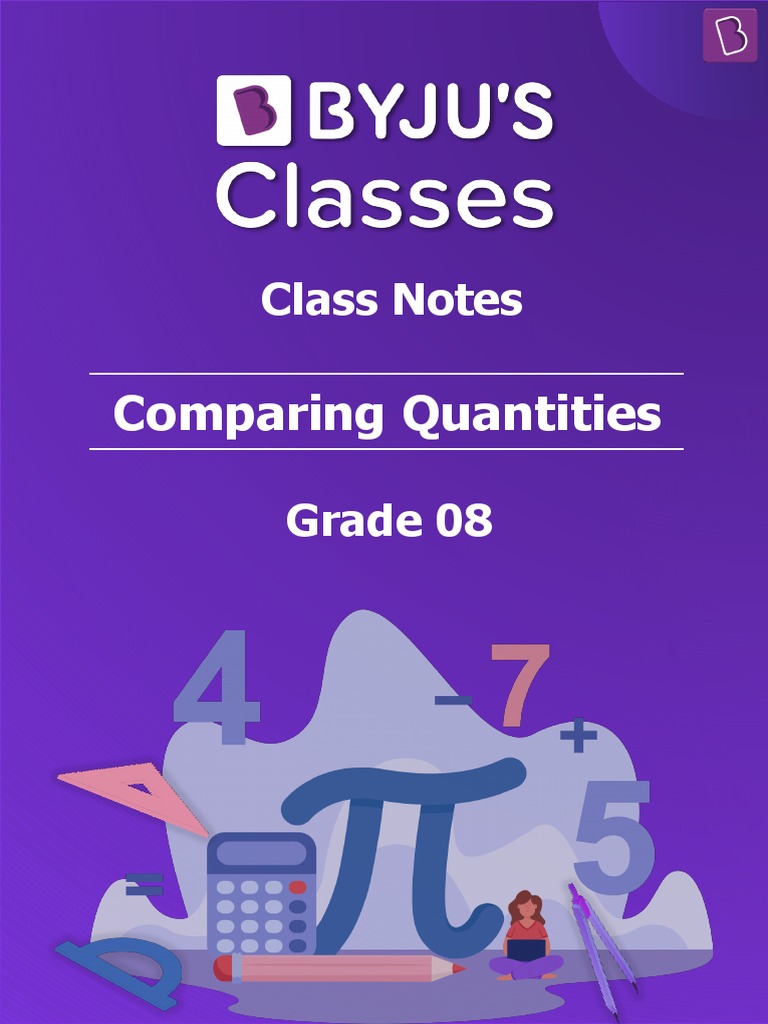 Class 8 Notes on Comparing Quantities | PDF | Percentage | Taxes