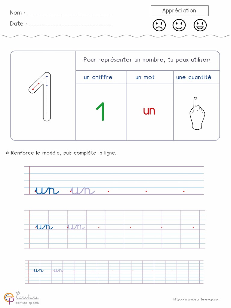 1 Ecriture CP Ecrire Les Nombres en Lettres Un Fusionné | PDF