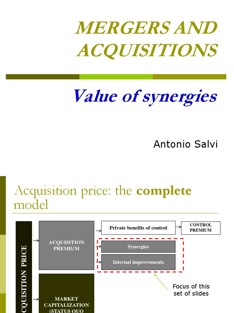 05 Value of Synergies | PDF | Mergers And Acquisitions | Cost Of Capital 05 Value of Synergies | PDF | Mergers And Acquisitions | Cost Of Capital