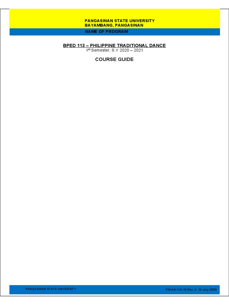 Course Guide-Pe3 | PDF | Dances | Rhythm