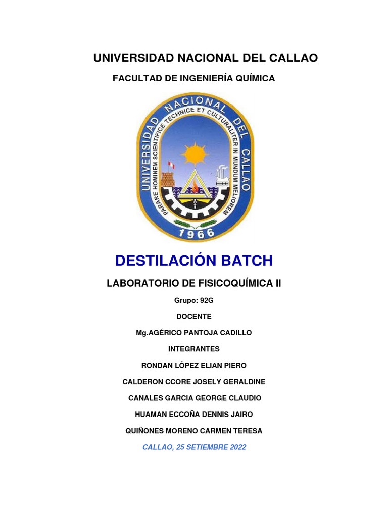 Destilación Batch | PDF | Destilación | Etanol