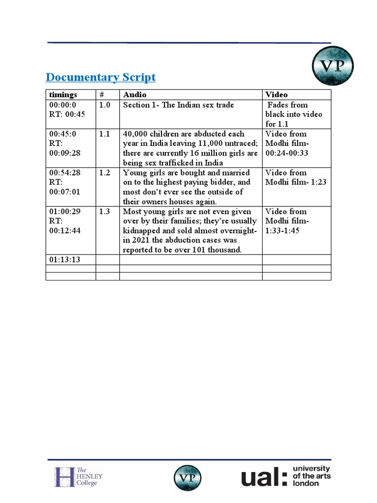 Documentary Script | PDF