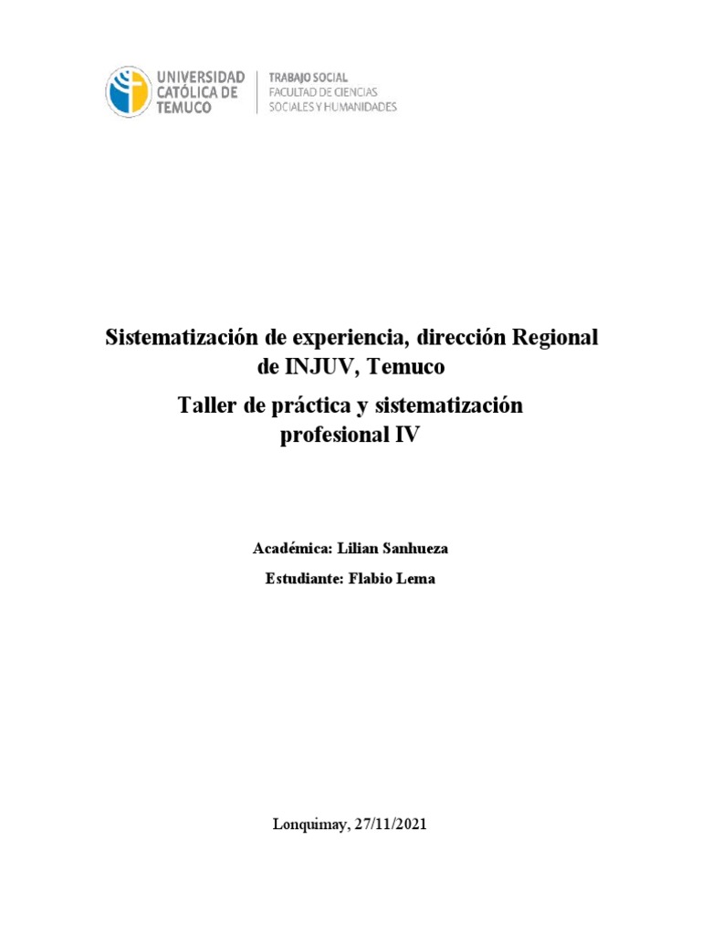 Informe Final Sistematizacion | PDF | Trabajo Social | Experiencia