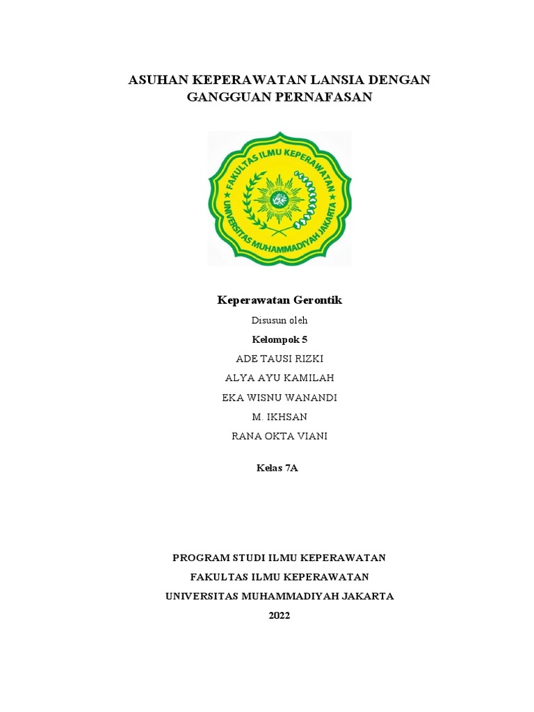 Makalah Kel. 5 Gangguan Pernafasan Pada Lansia | PDF | Sains & Matematika
