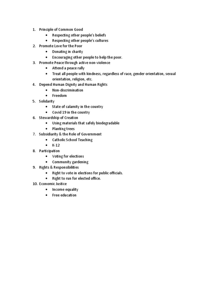 Principle of Common Good | PDF