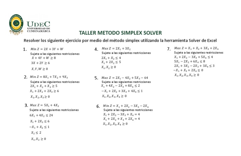 Taller Simplex Solver | PDF