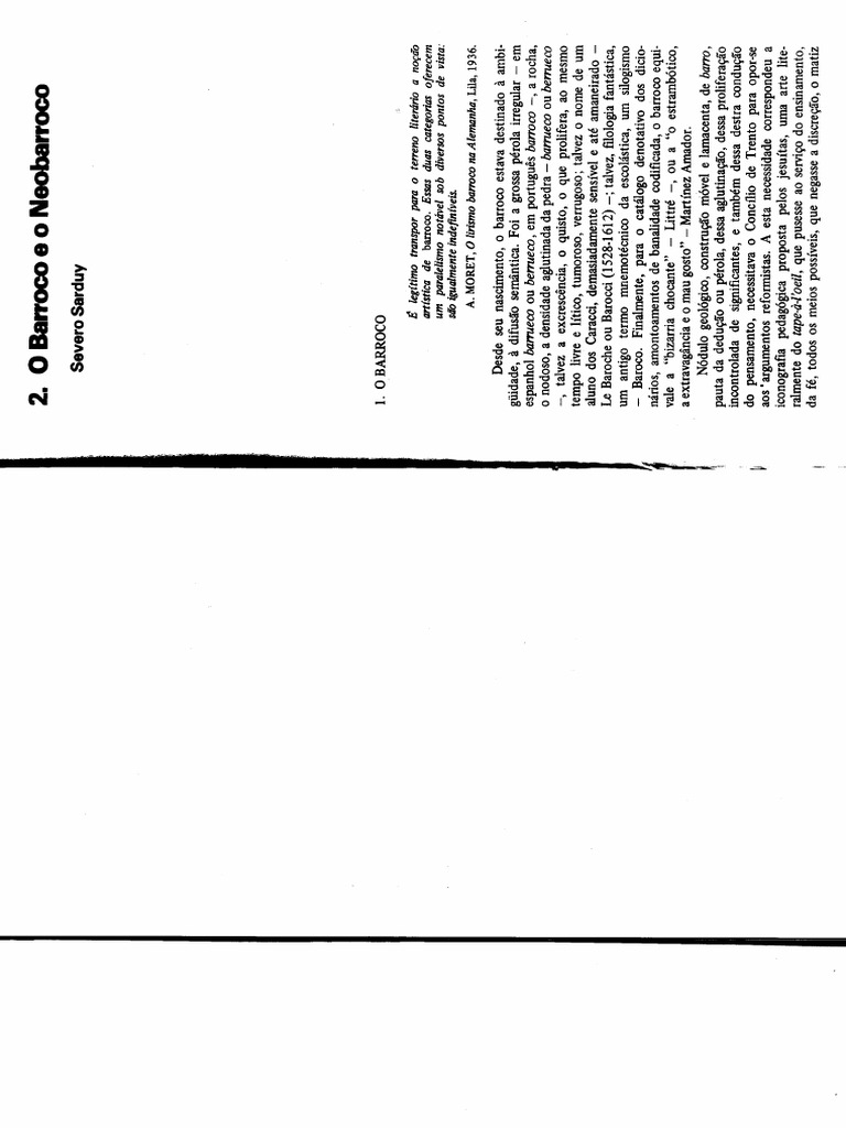 Severo Sarduy - Barroco e Neobarroco | PDF