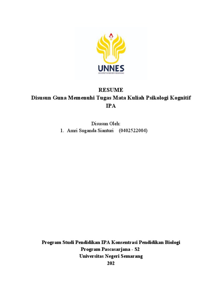 Resume Psikologi Kognitif Pdf Karier And Perkembangan Sains And Matematika 