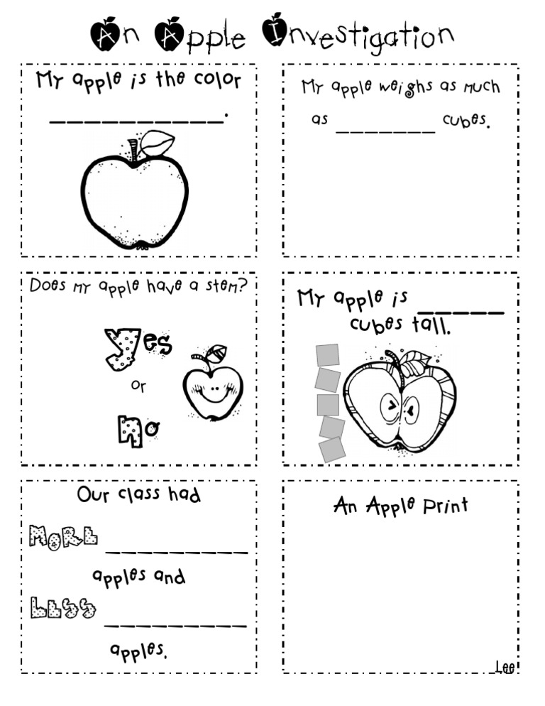 Apple Investigation Worksheet for Kids | PDF
