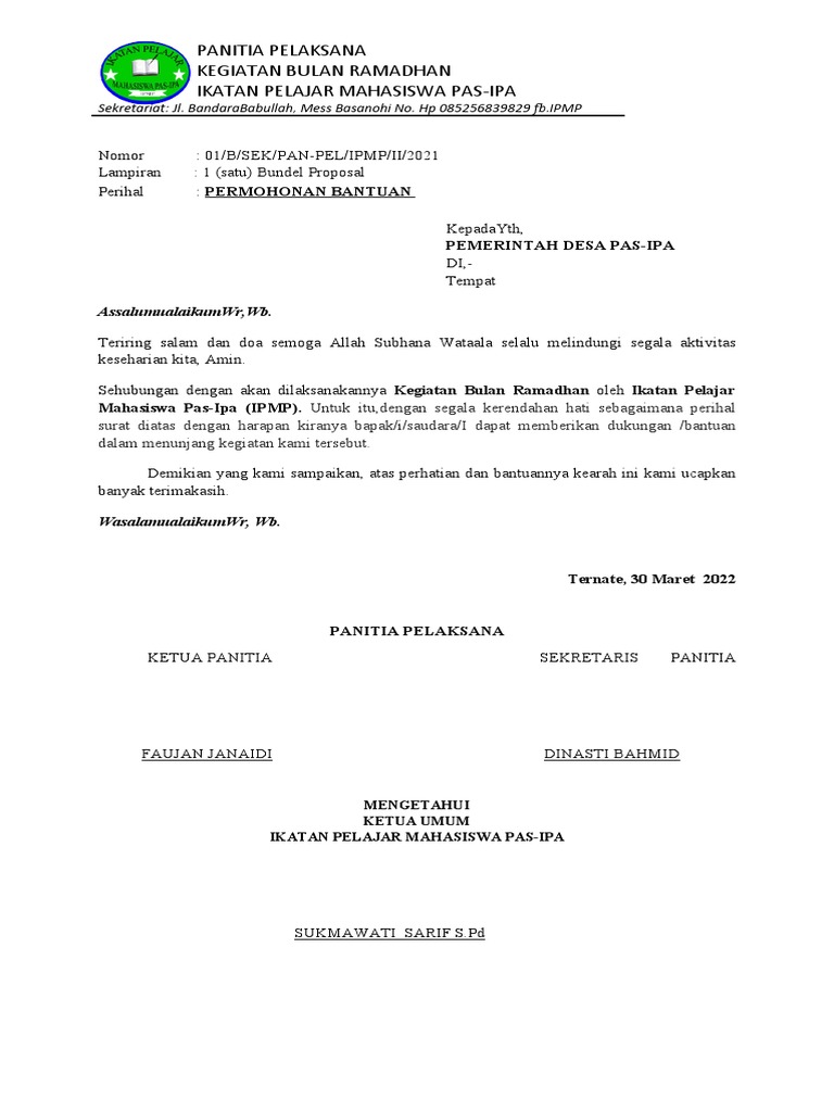 Proposal Semarak Ramadhan Ipmp | PDF