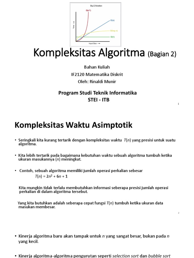 Kompleksitas Algoritma 2020 Bagian2 Pdf