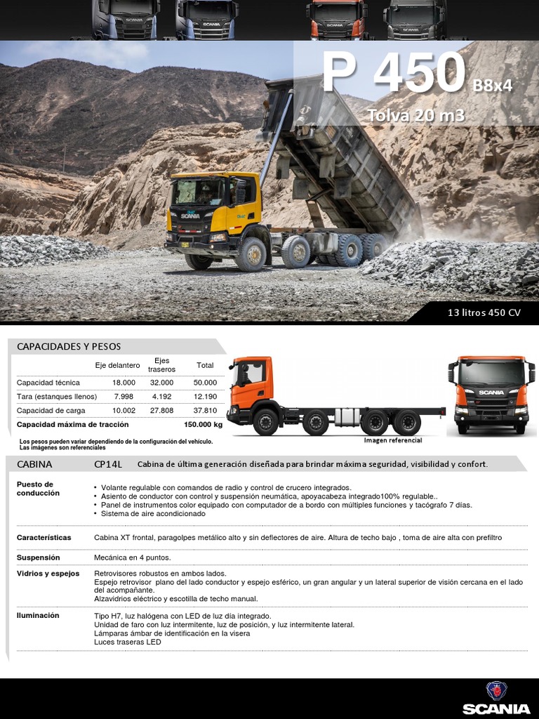 Ficha Tecnica Scania p450 | PDF | Eje | Bienes manufacturados