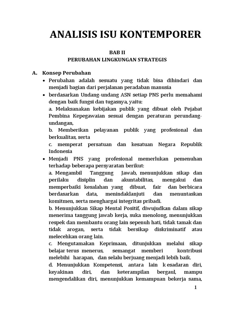 Analisis Isu Kontemporer | PDF