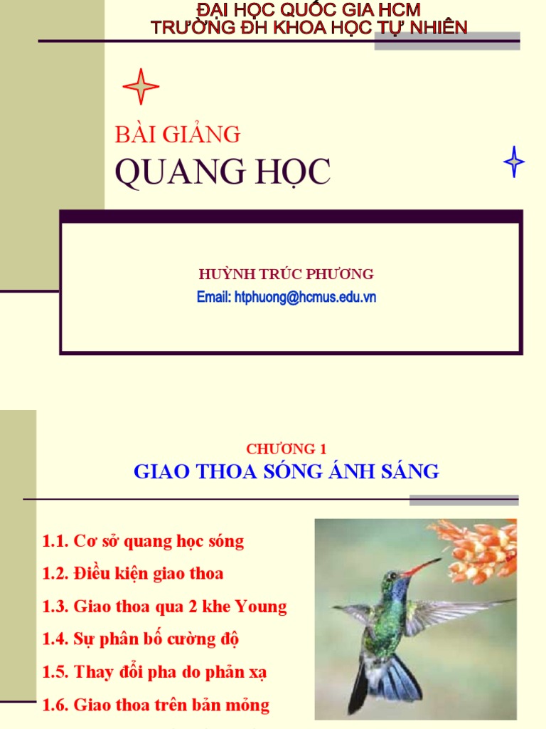 Baigiang - Giao Thoa Ánh Sáng - Chương 5 | PDF