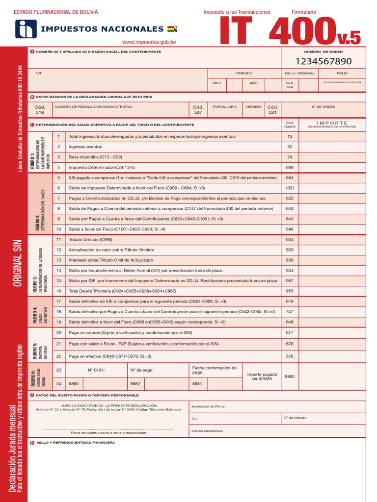Formato F400v5 | PDF | Impuestos | Multa (pena)