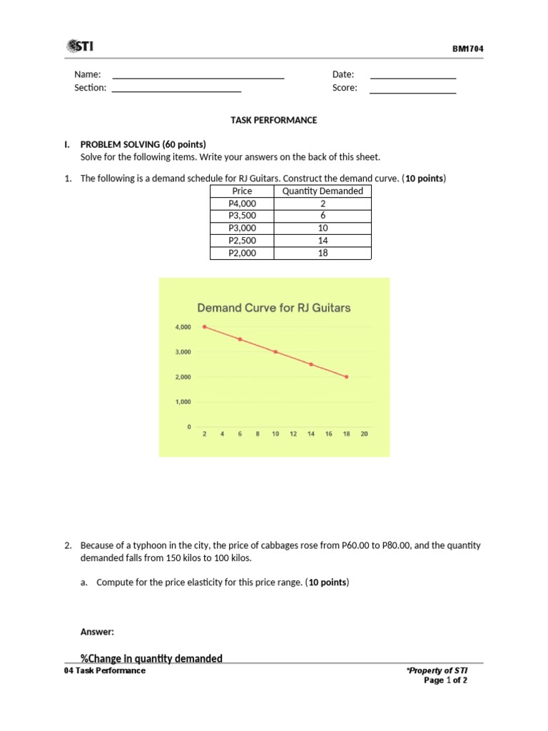 Task Performance | PDF | Price Elasticity Of Demand | Elasticity ...