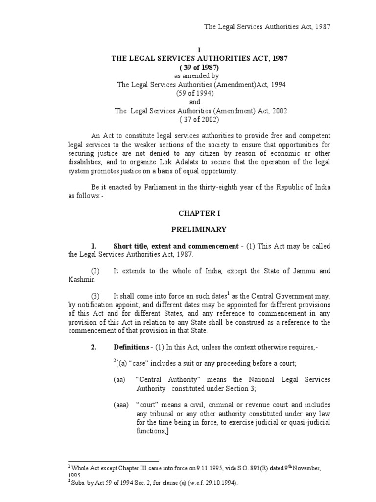 Legal Service Authority Act 1987 | PDF | Law | Finance & Money Management