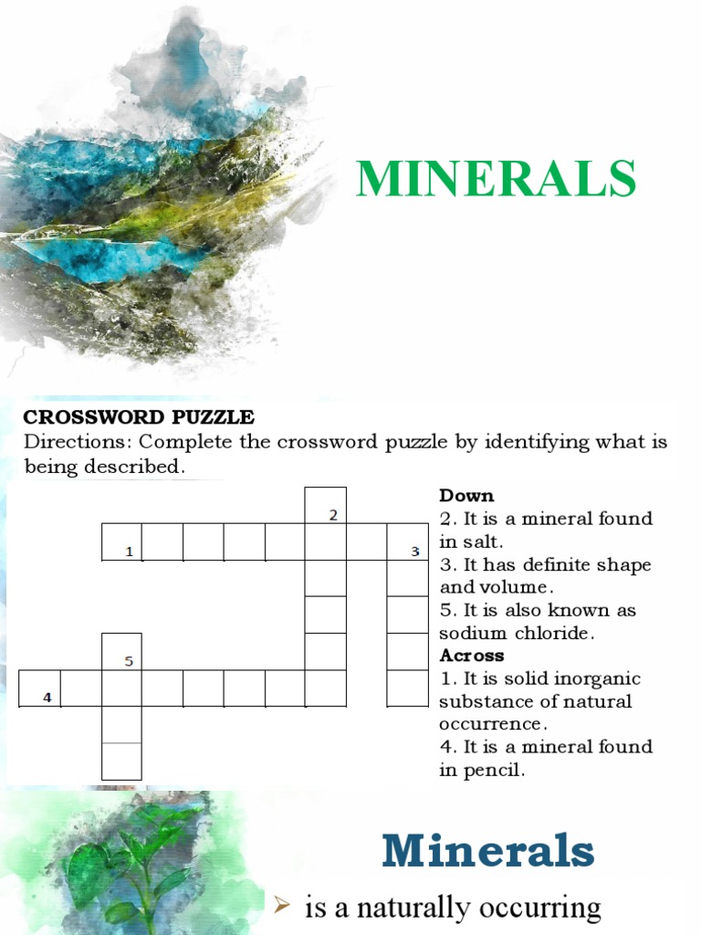 Understanding Minerals: A Document Explaining Their Key Characteristics ...