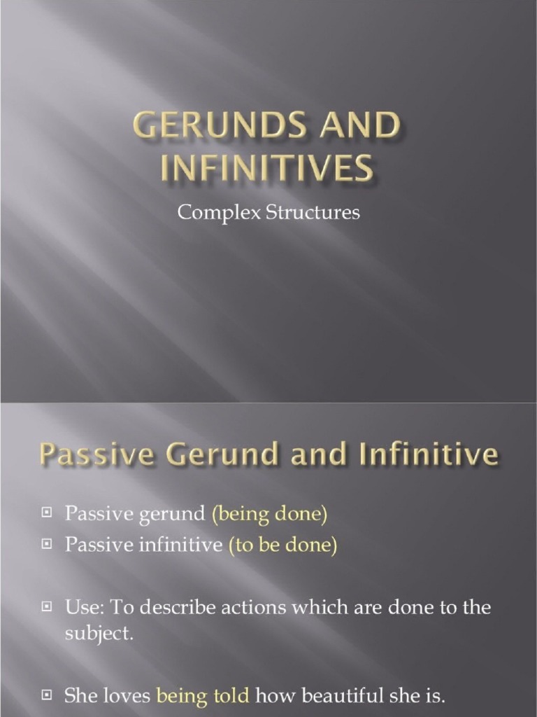 advanced gerunds and infinitives presentation | PDF