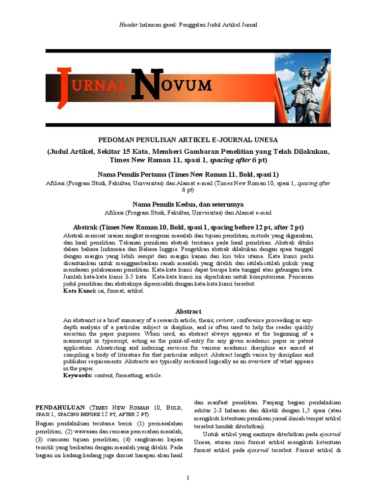 Template Jurnal Novum 2 Kolom | PDF