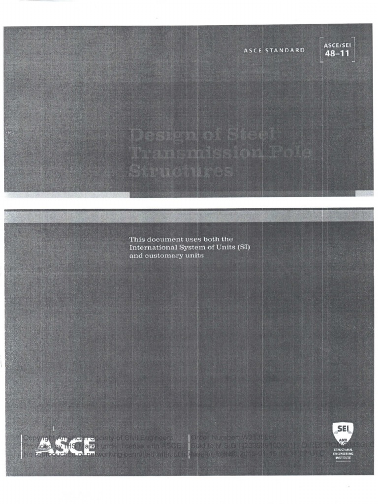 ASCE - SEI - 48-11 - Design of Steel Transmission Pole Structures | PDF