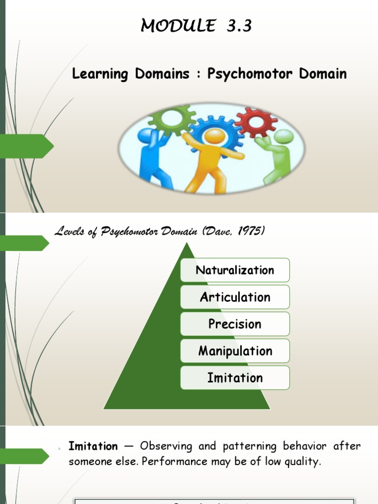 MODULE 2 (Lesson 3) - PSYCHOMOTOR DOMAIN | PDF | Imitation | Learning