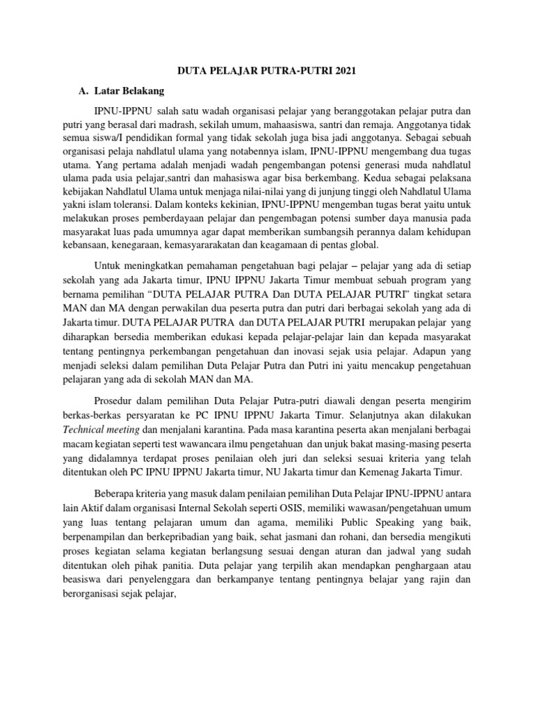 Duta Pelajar Putra | PDF