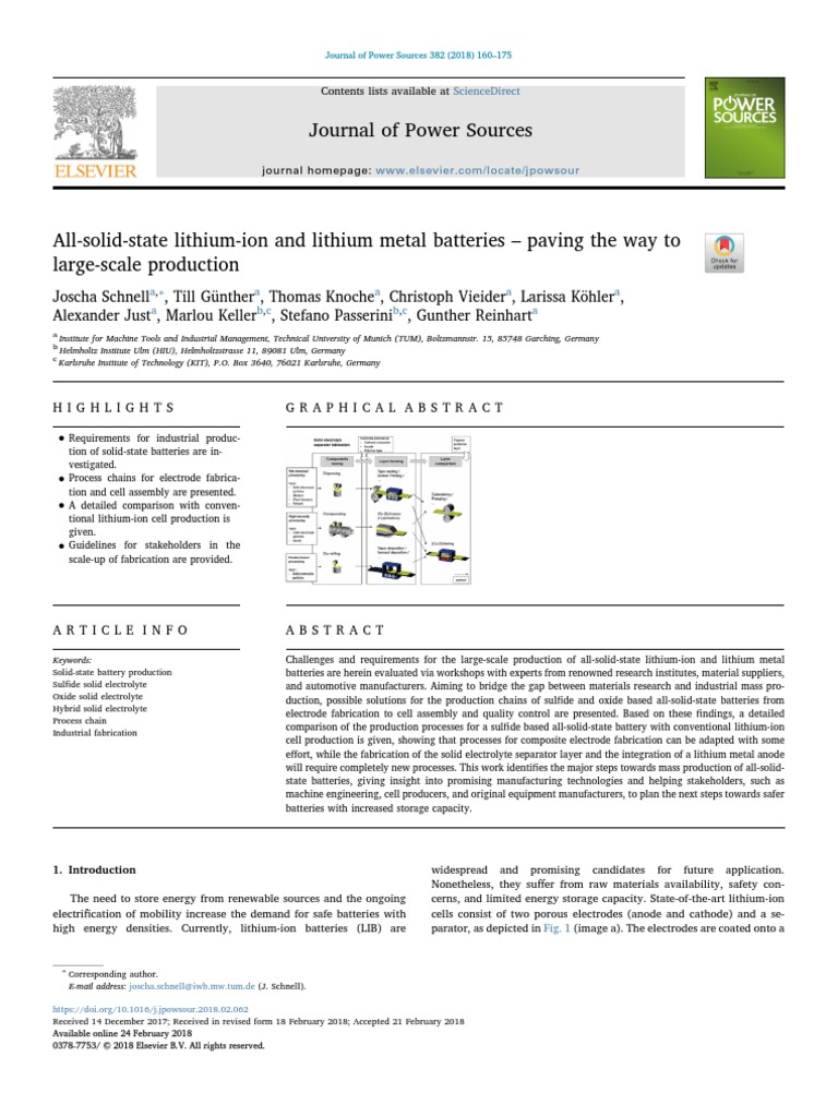 All-Solid-State Lithium-Ion and Lithium Metal Batteries-2018schnell ...