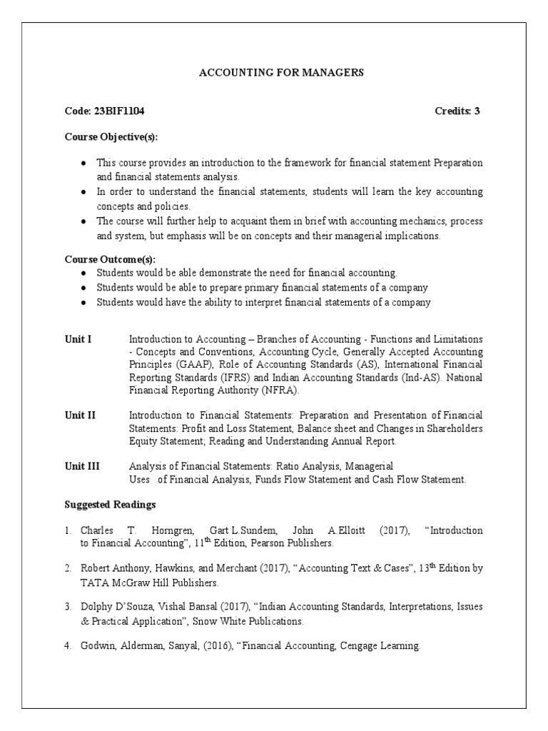 Accounting Syllabi | PDF | Accounting | Financial Accounting