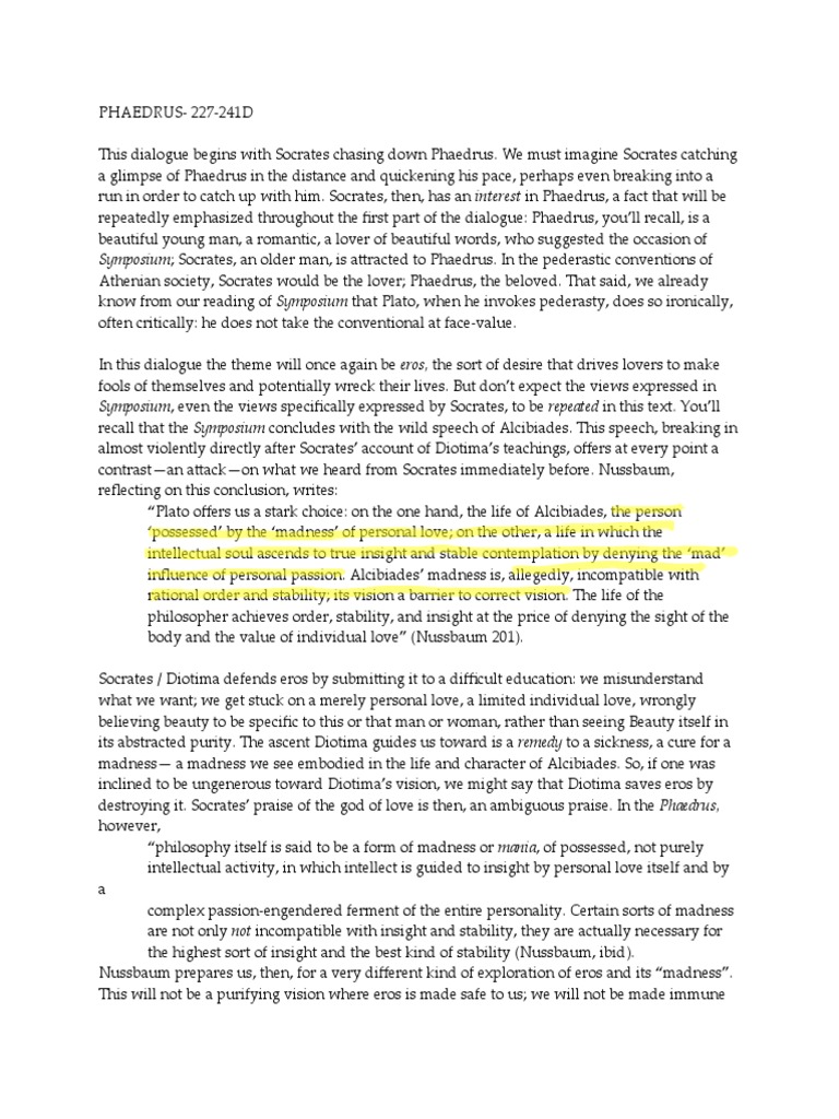 An Analysis of the Opening Sections of Plato's Phaedrus Dialogue | PDF ...