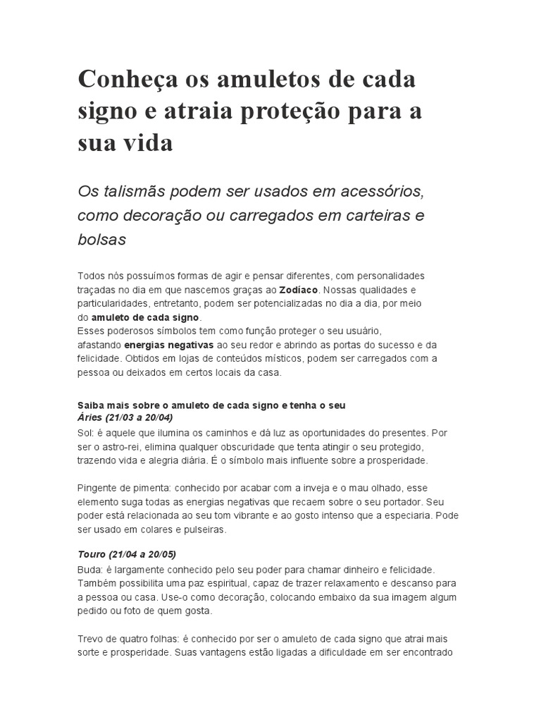 Conheça Os Amuletos de Cada Signo e Atraia Proteção para A Sua Vida ... Conheça Os Amuletos de Cada Signo e Atraia Proteção para A Sua Vida ...