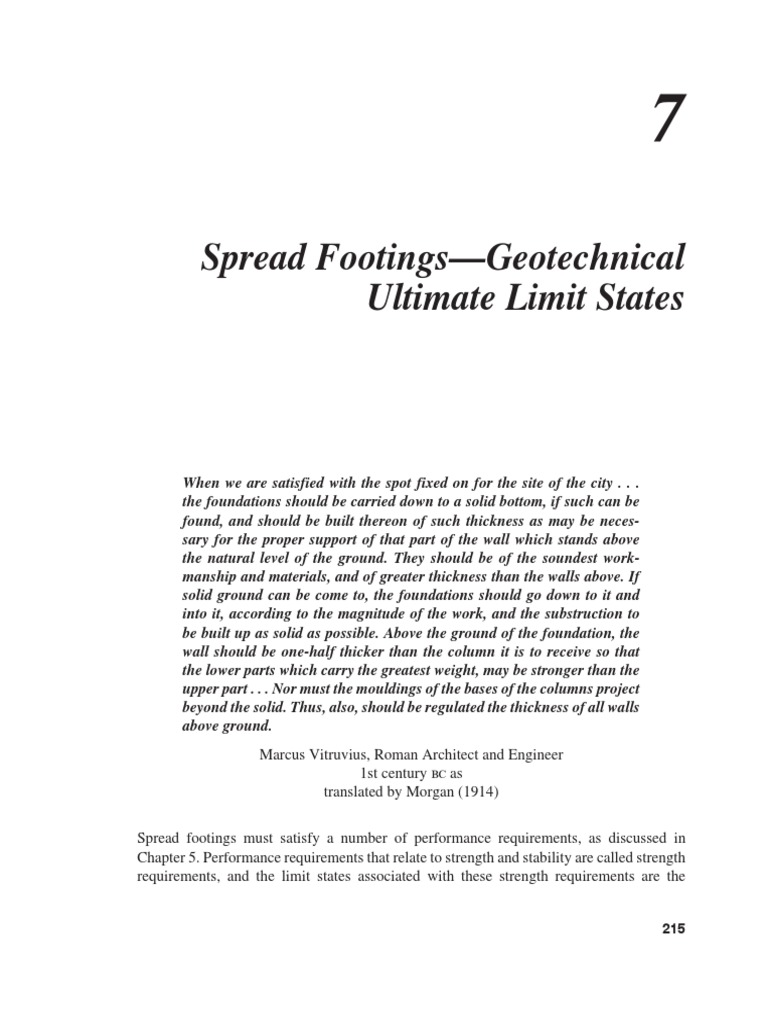 07 Spread Footing Geotechnical Ultimate Limit State | PDF ...