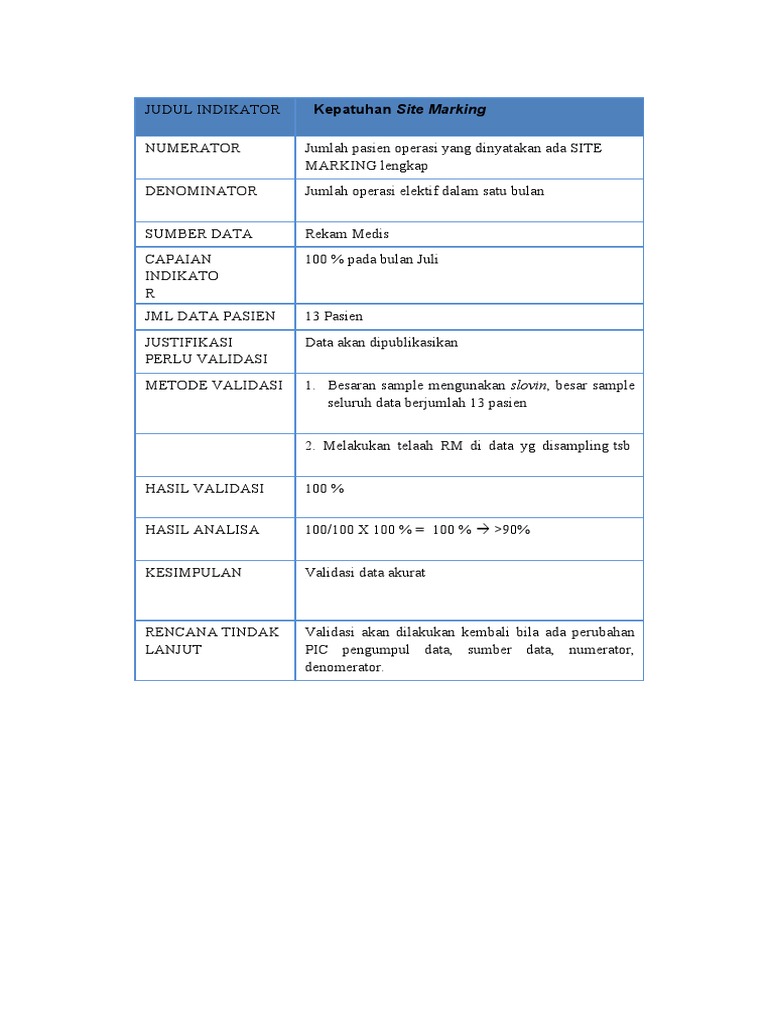 Validasi Data Kim | PDF