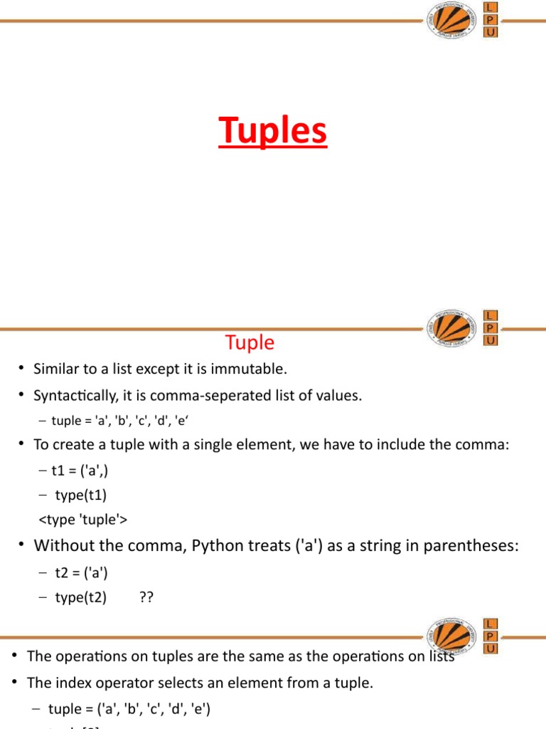 Lecture 7 Tuples | PDF | Mathematical Logic | Computer Engineering Lecture 7 Tuples | PDF | Mathematical Logic | Computer Engineering