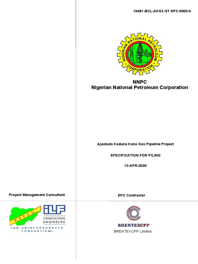 10481-BCL-AKSX-ST-SPC-0003 - 0 - IFR - Specification For Piling | PDF ...