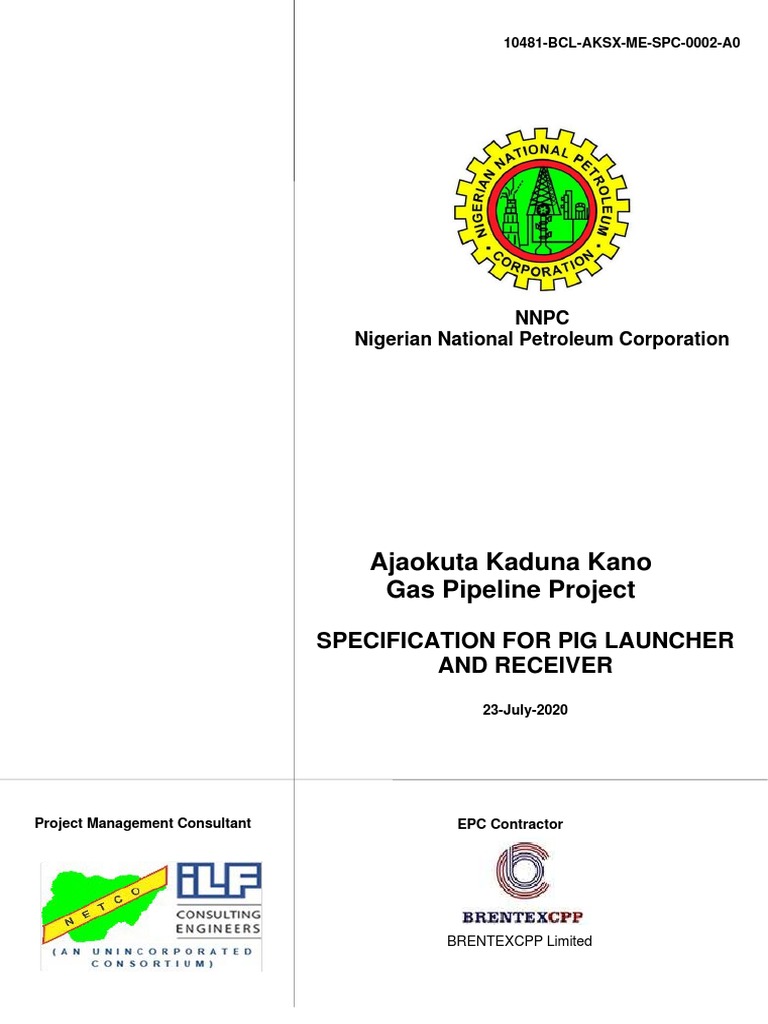Pig Launcher Specification for AKK Project | PDF | Pipe (Fluid ...